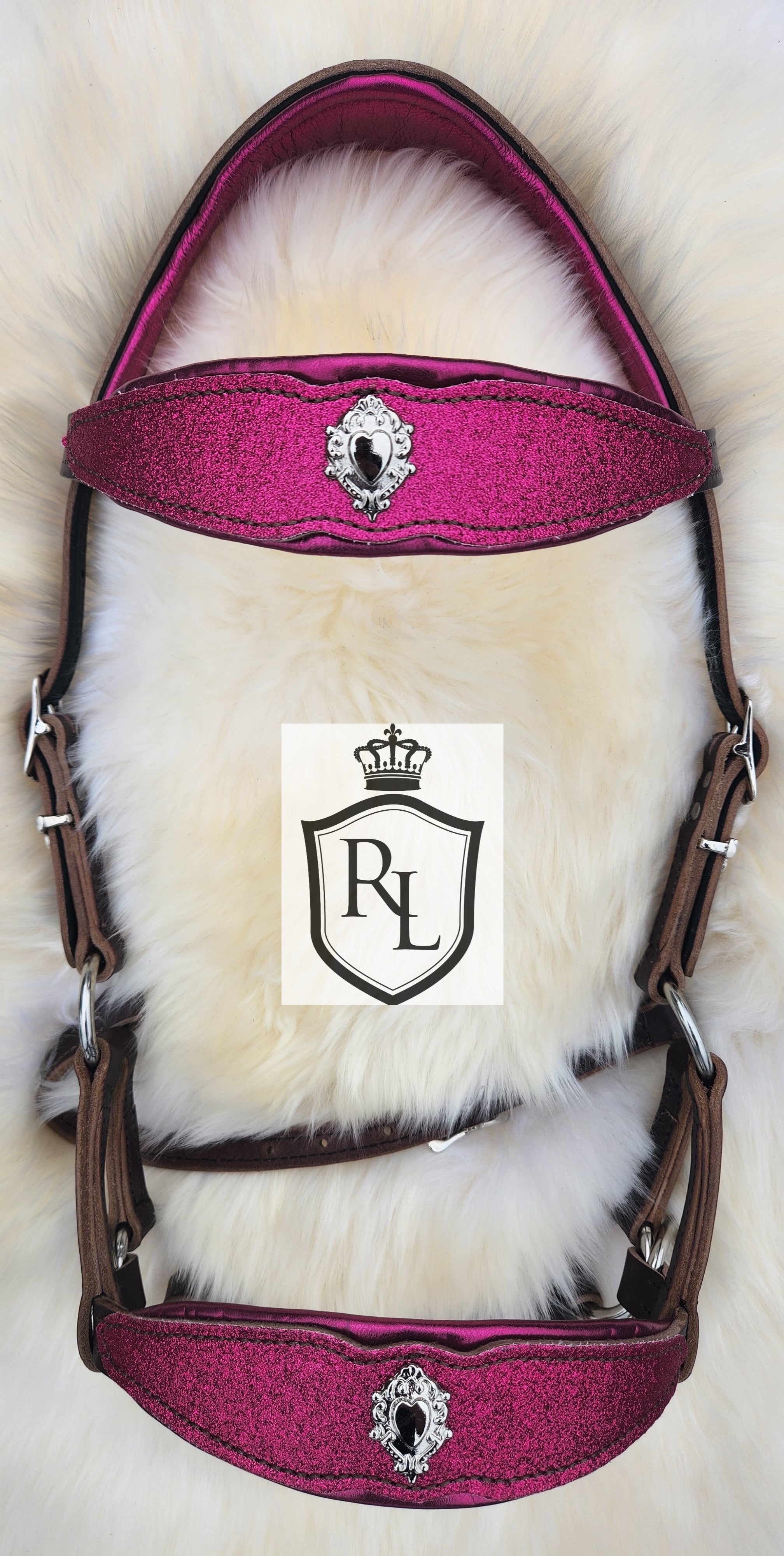 Pink Padded Sparkle bitless bridle – Royal Legacy Custom Leather