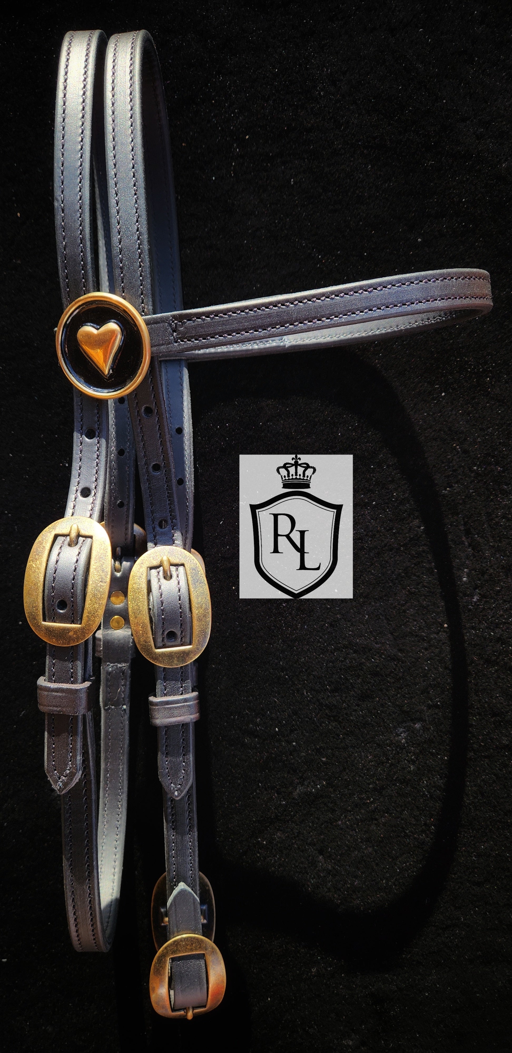 Black/brass bit bridle(average horse size) – Royal Legacy Custom Leather