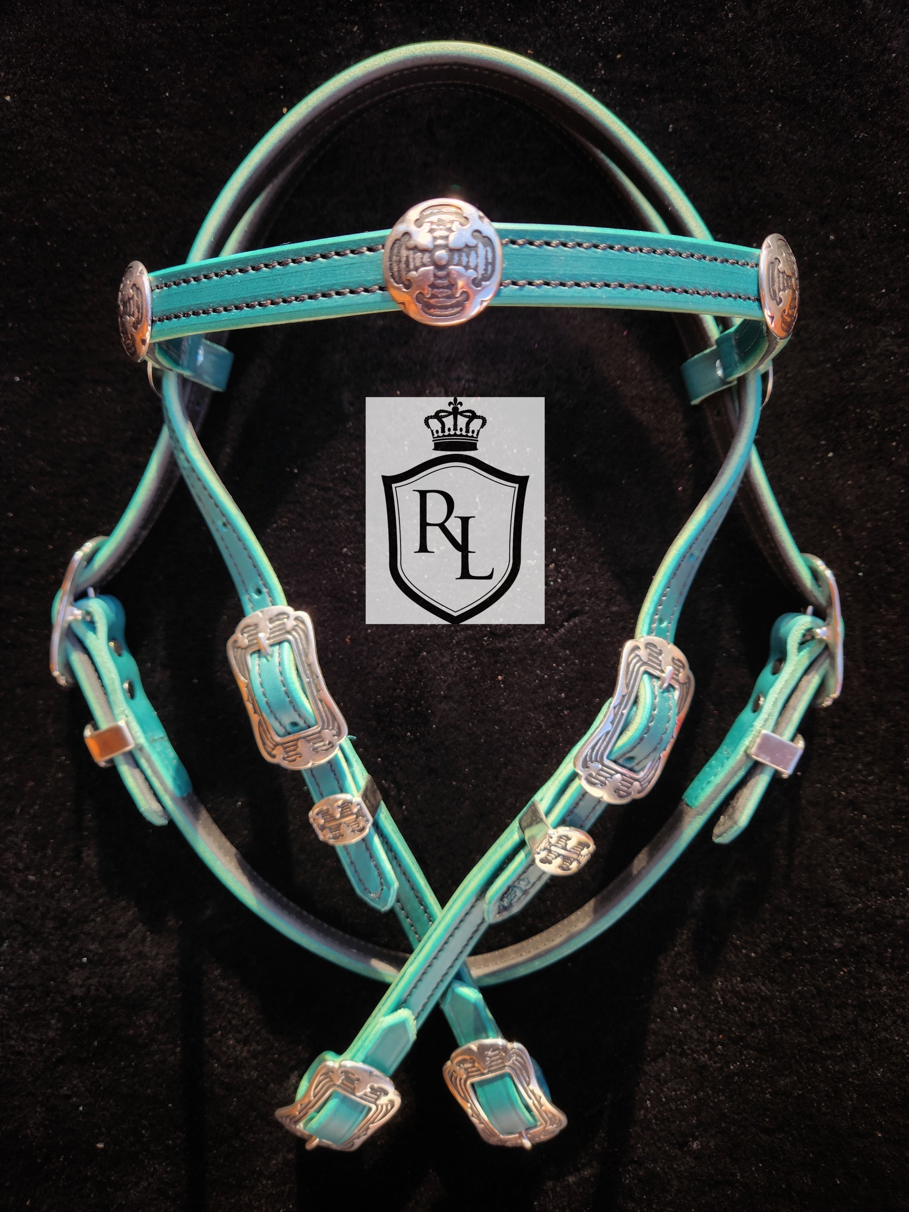 Turquoise bit bridle (average horse size) – Royal Legacy Custom Leather
